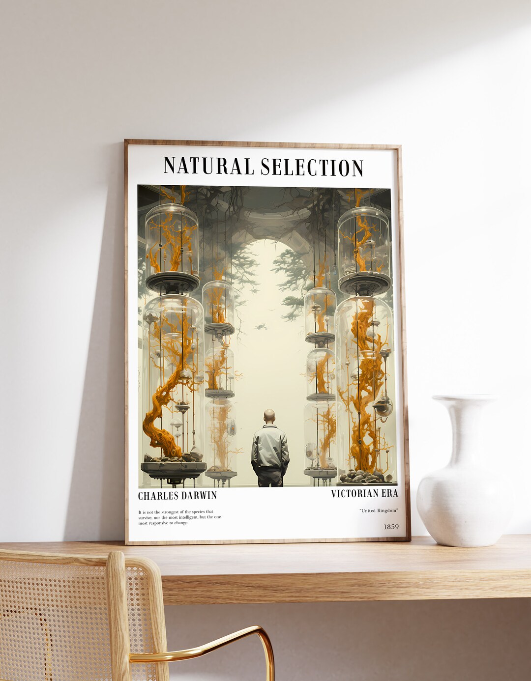 Science Wall Art | Natural Selection | Antique Science Painting ...