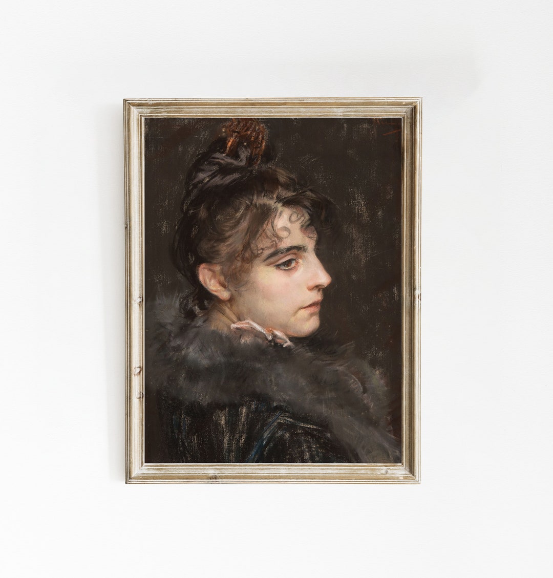 Vintage Women Print | Antique Woman Painting | Moody Portrait Painting ...