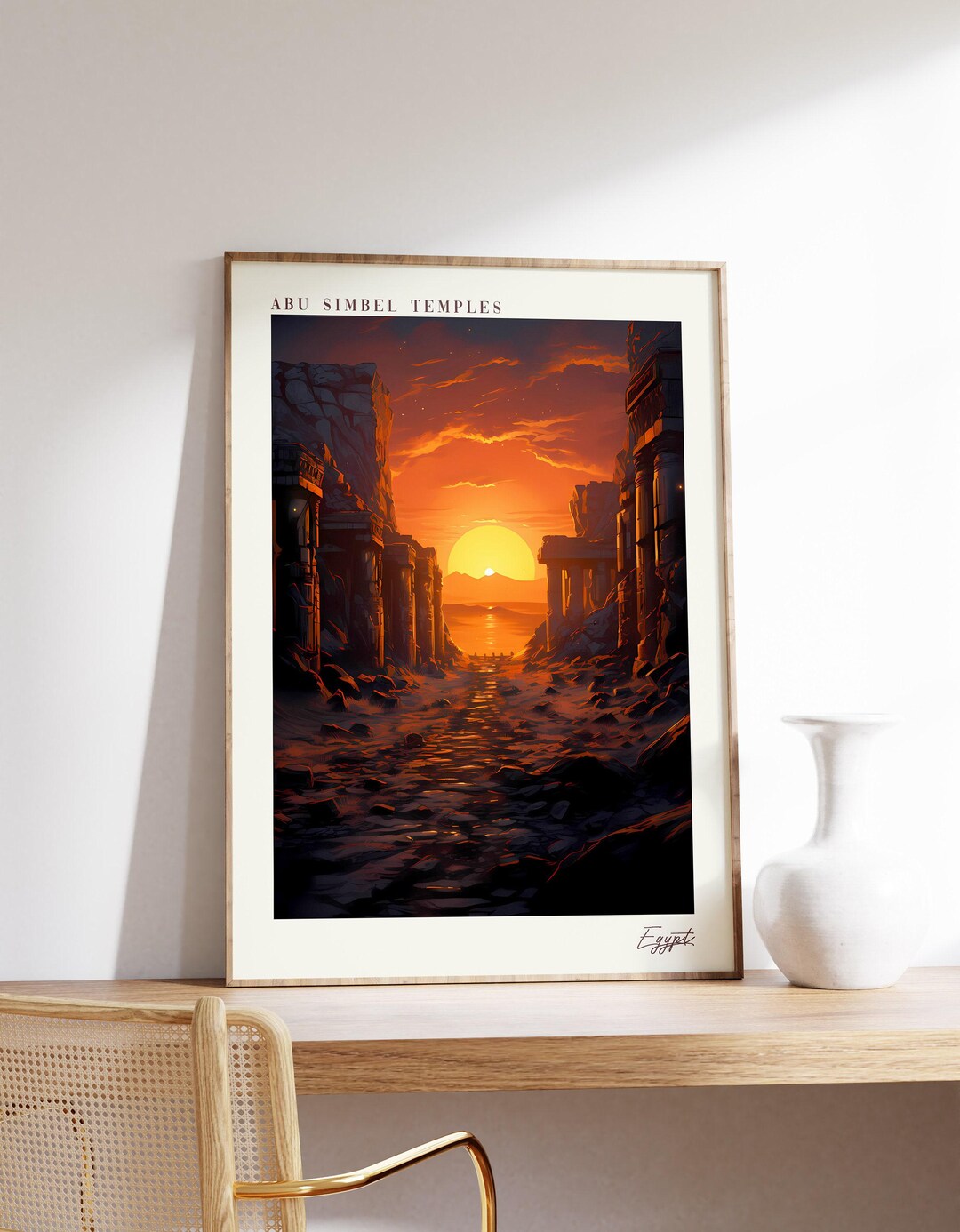 Abu Simbel Temples Travel Poster | Egypt Travel Decor | Egypt Poster ...