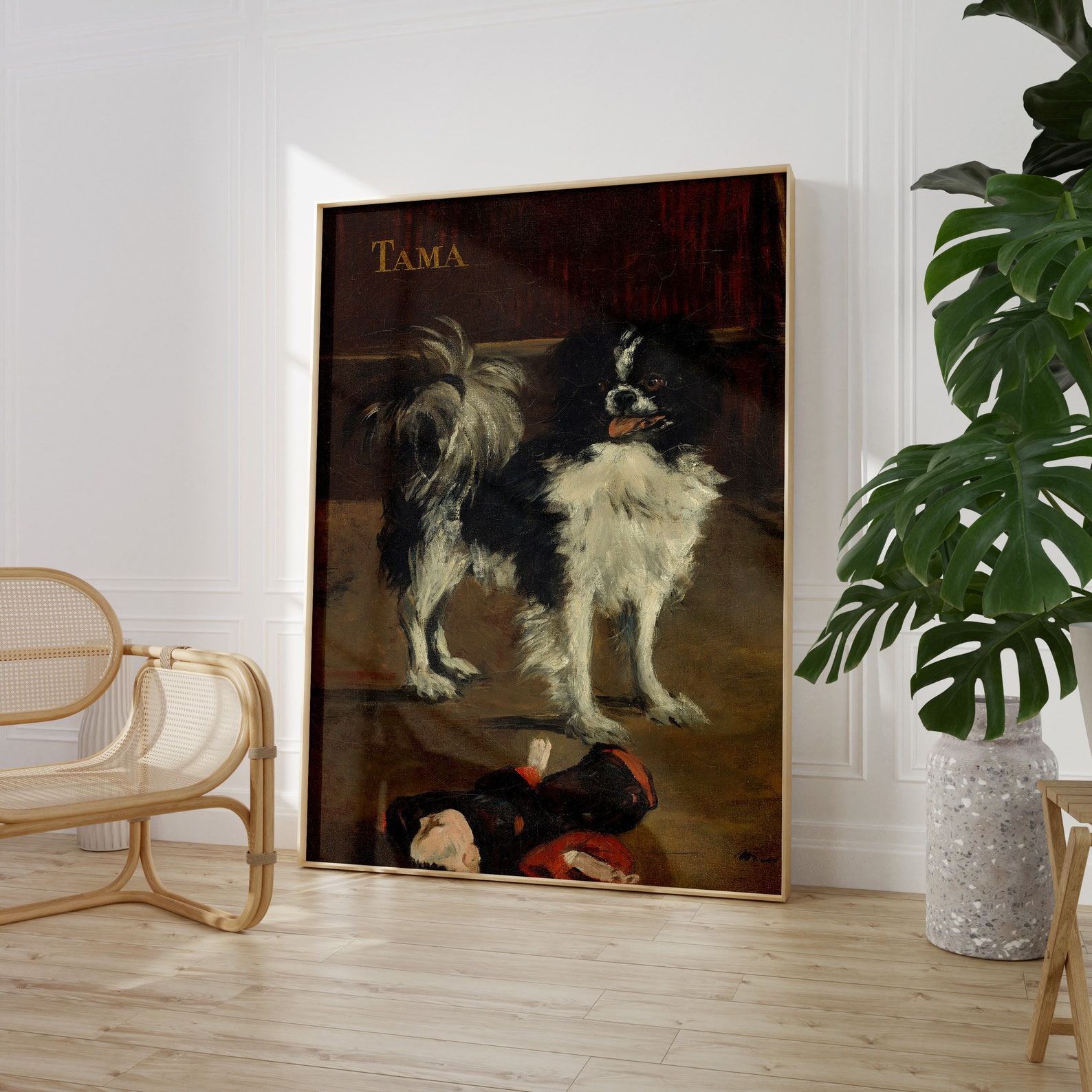 Edouard Manet - Tama, the Japanese Dog (1875) | Dog Painting, Dog ...