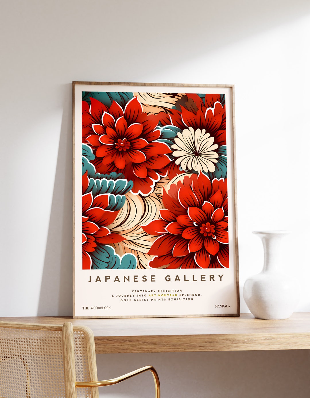 Japanese Modern Print | Mandala Poster | Vintage Ukiyo-e Art ...