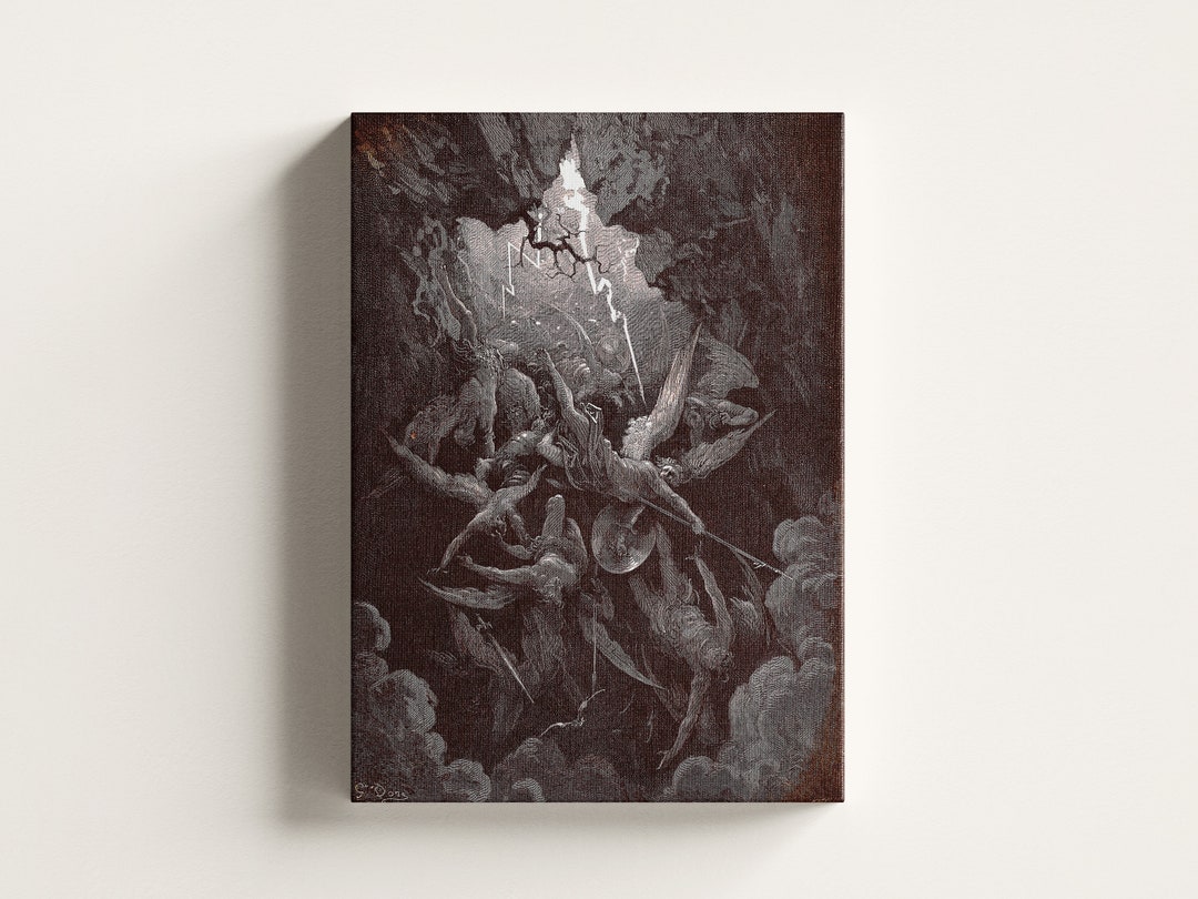 Premium Canvas Gustave Dore the Mouth of Hell Vintage Painting Canvas ...