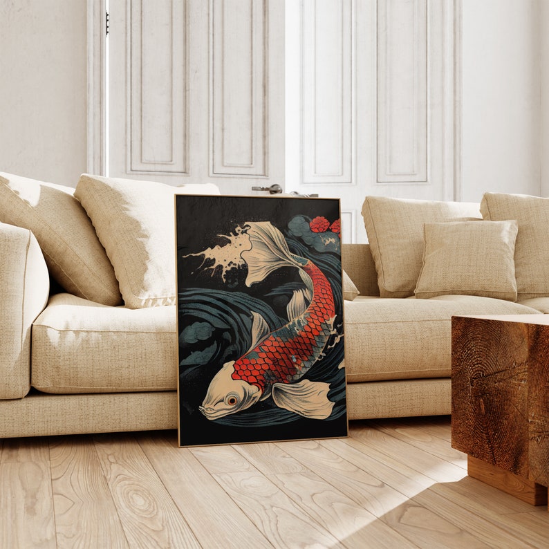 Japanese Koi Fish Poster Animal Poster Koi Fish Art Print - Etsy