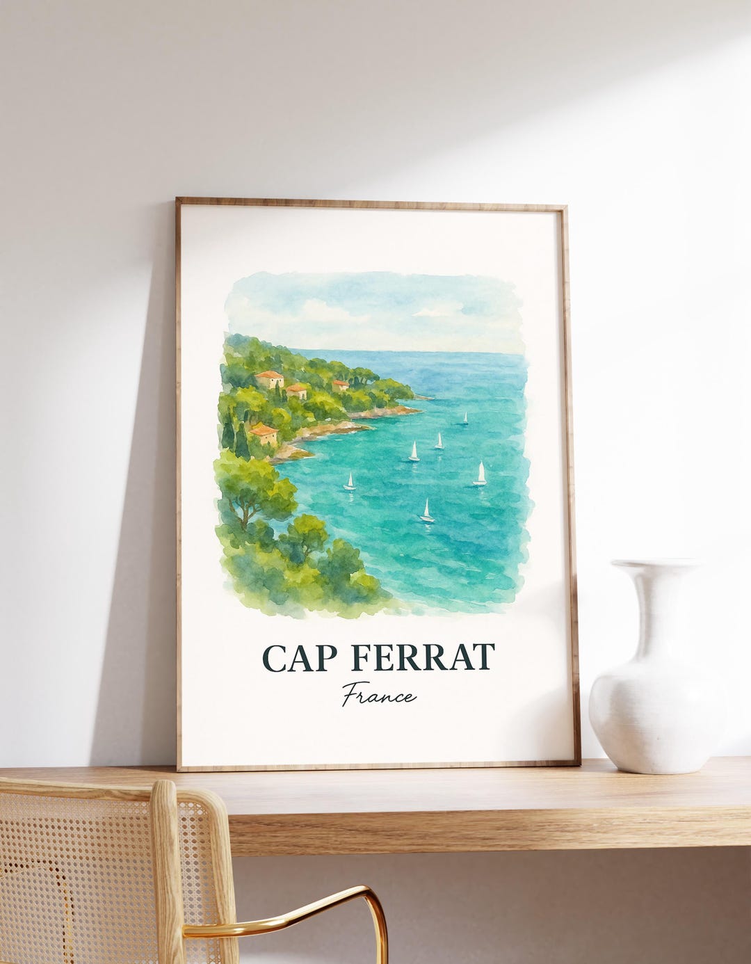 Cap Ferrat Poster, French Riviera Print, Cap Ferrat Wall Art, Coastal ...