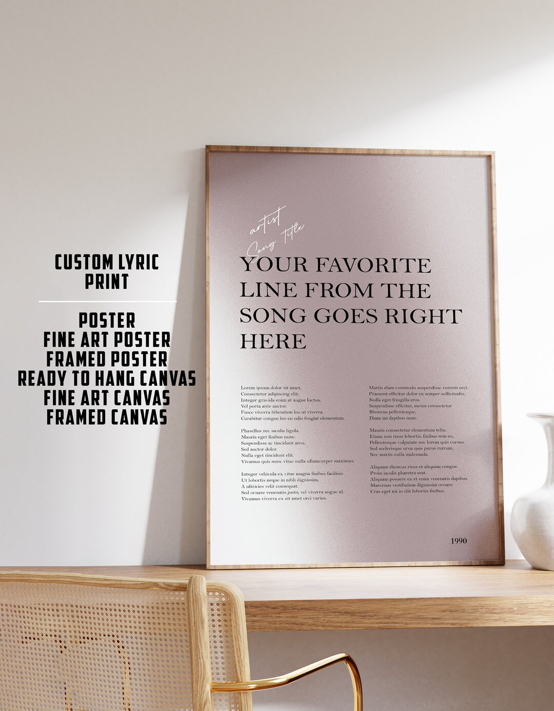 Lyric Poster Lyric Wall Art Custom Song Print Music Wall Art Custom ...