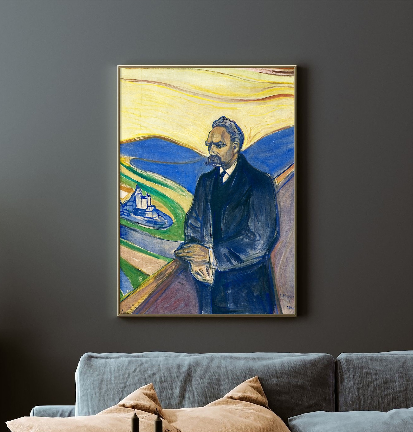Edvard Munch Friedrich Nietzsche Portrait 1906 Canvas Print Painting ...