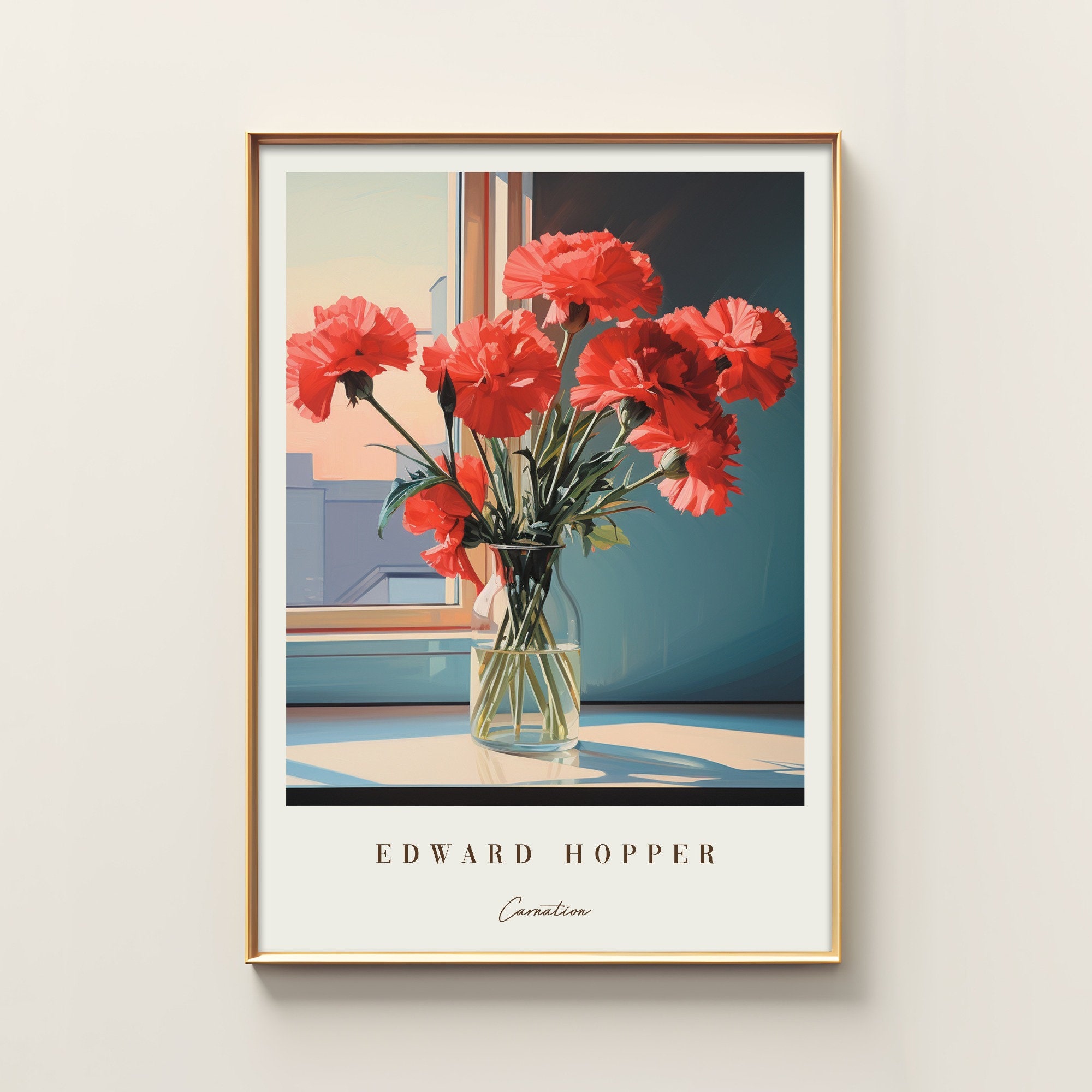 Carnation Poster | Edward Hopper | Vintage Painting | Modern Wall Art ...