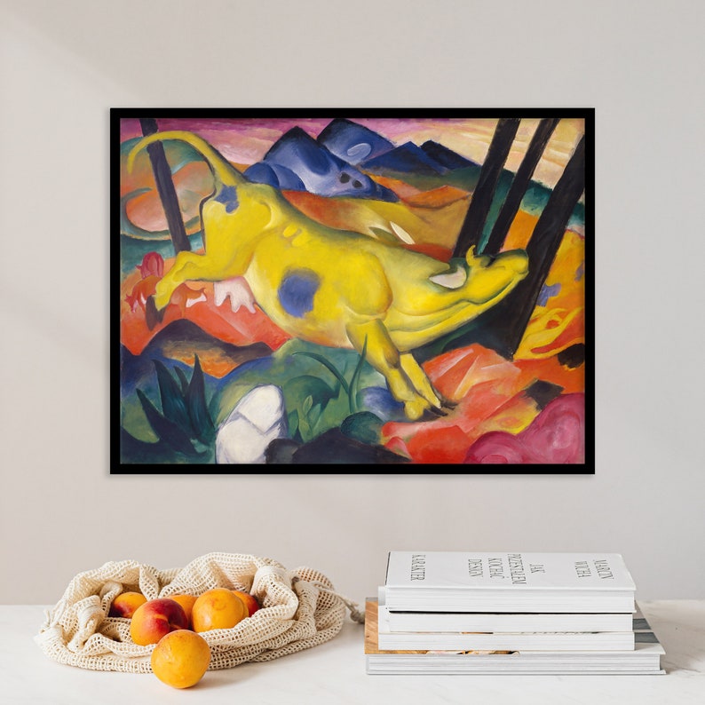 Franz Marc - the Yellow Cow (1911) - Famous Painting Poster Gift Wall ...