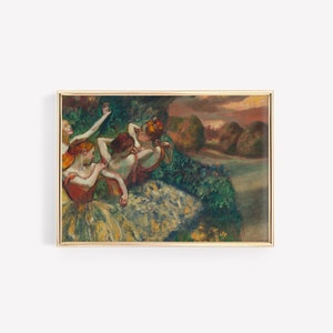Edgar Degas - Four Dancers (1899) | Vintage Painting | Ballet Print ...