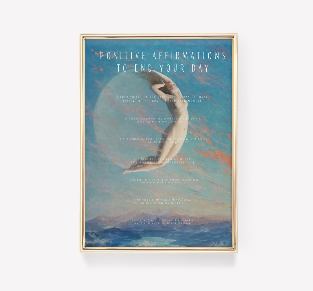 Positive Affirmations Print | Selene Painting | Vintage Painting ...