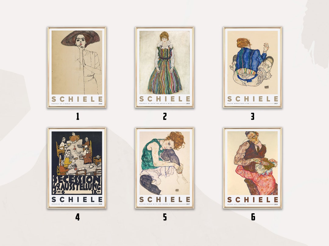 Expressionism | Egon Schiele Art Print | Maximalist Decor | Antique ...