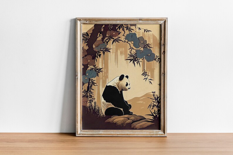 Japanese Panda Poster | Animal Poster | Panda Art Print | Panda Wall ...