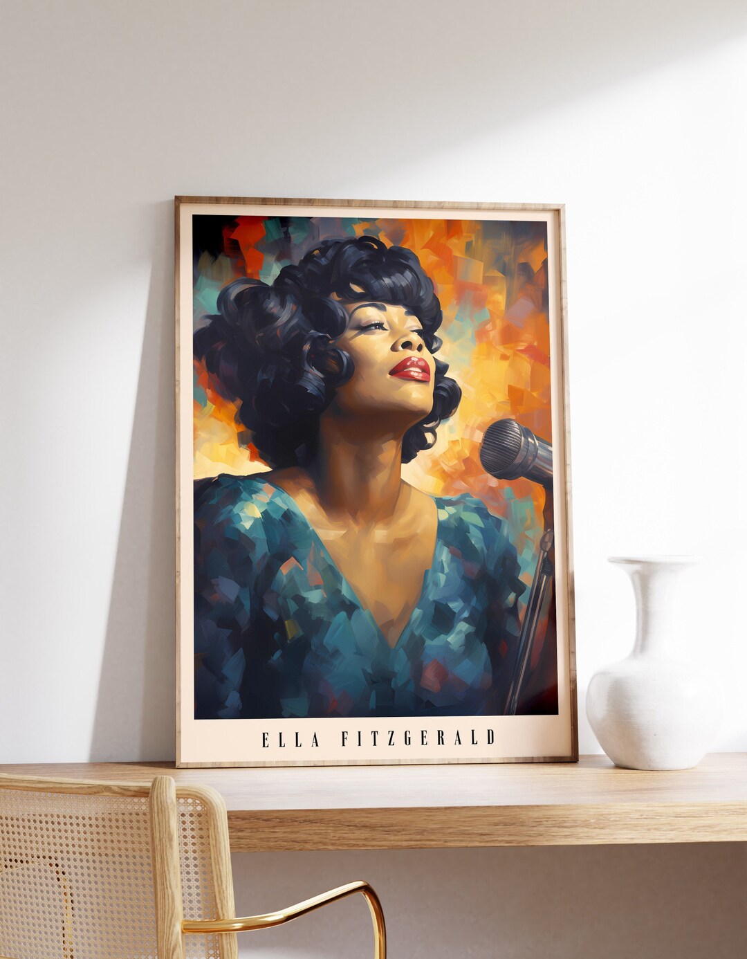 Ella Fitzgerald Poster | Musical Print | Jazz Poster | Jazz Portrait ...