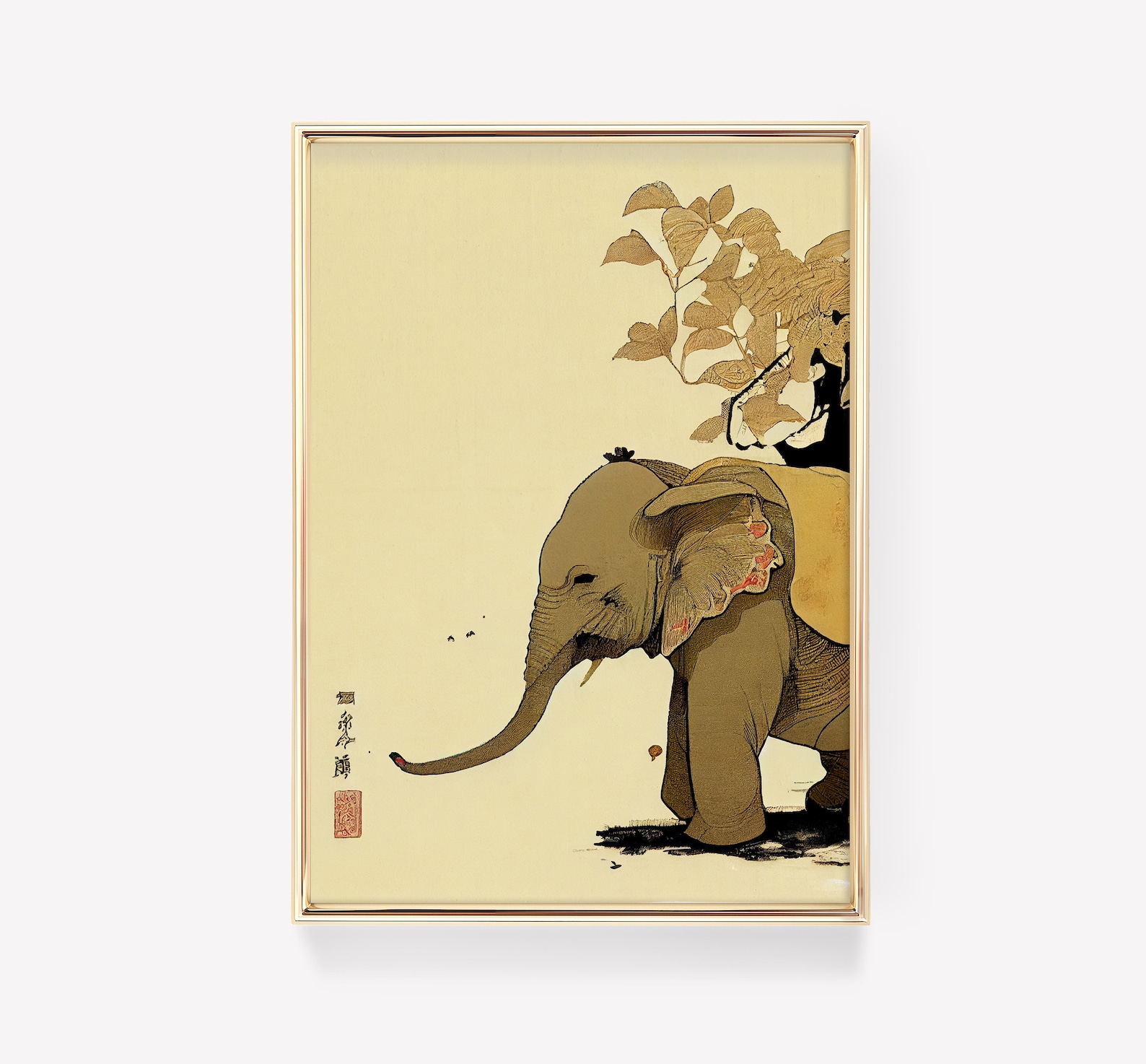Japanese Elephant Poster | Animal Poster | Elephant Art Print | Animal ...