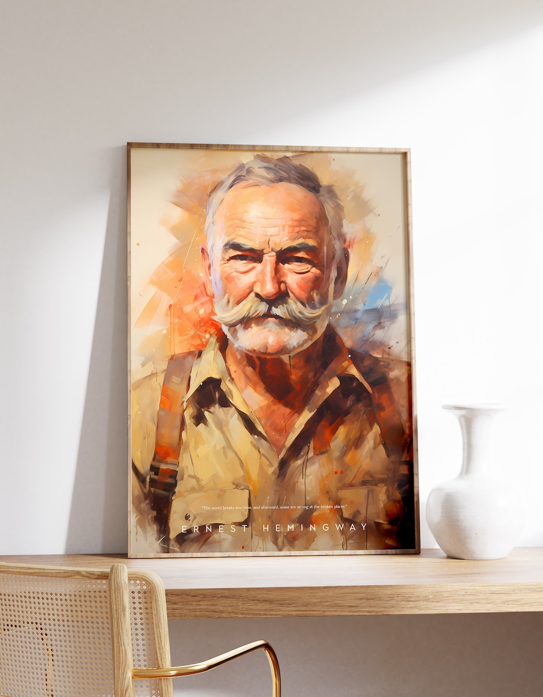 Ernest Hemingway Poster | Philosopher Print | Bookworm Gift | Quote ...