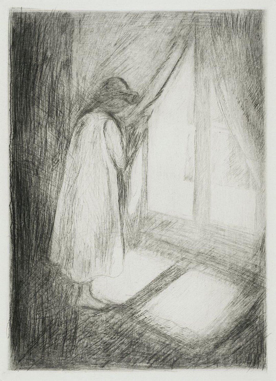 Edvard Munch | Woman at the Window | Vintage Painting | Art Print ...