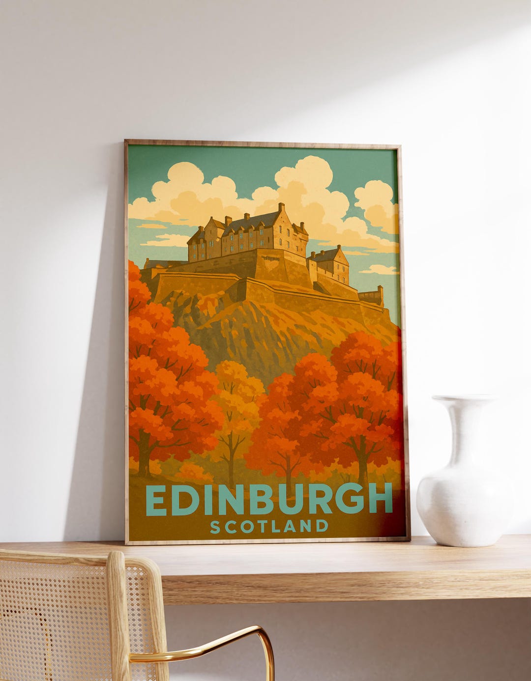 Edinburgh Castle Poster, Scotland Wall Art, Autumn Edinburgh Print ...