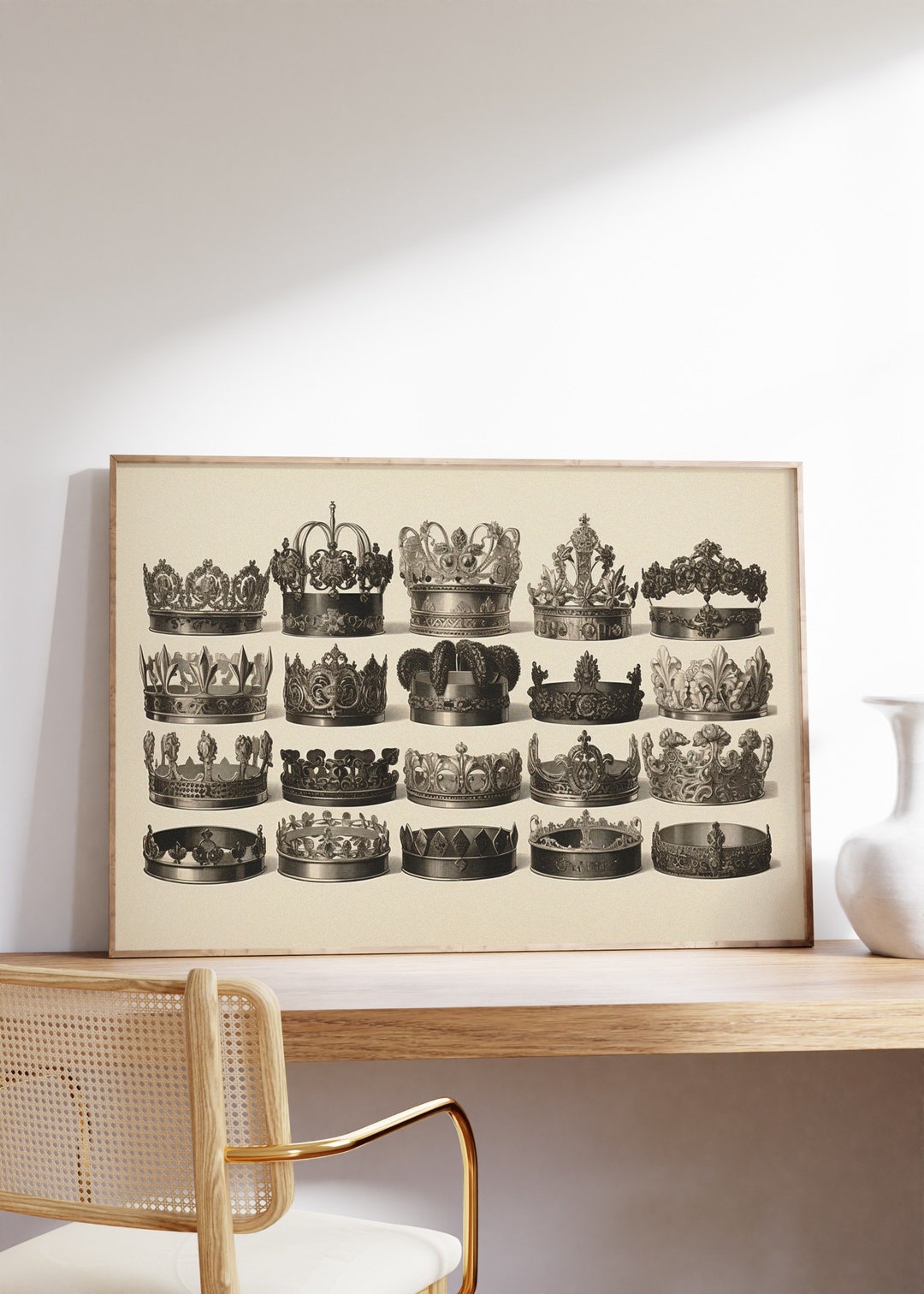 Antique Crowns Art Print | Vintage Art Print | Vintage Royal Art | King ...