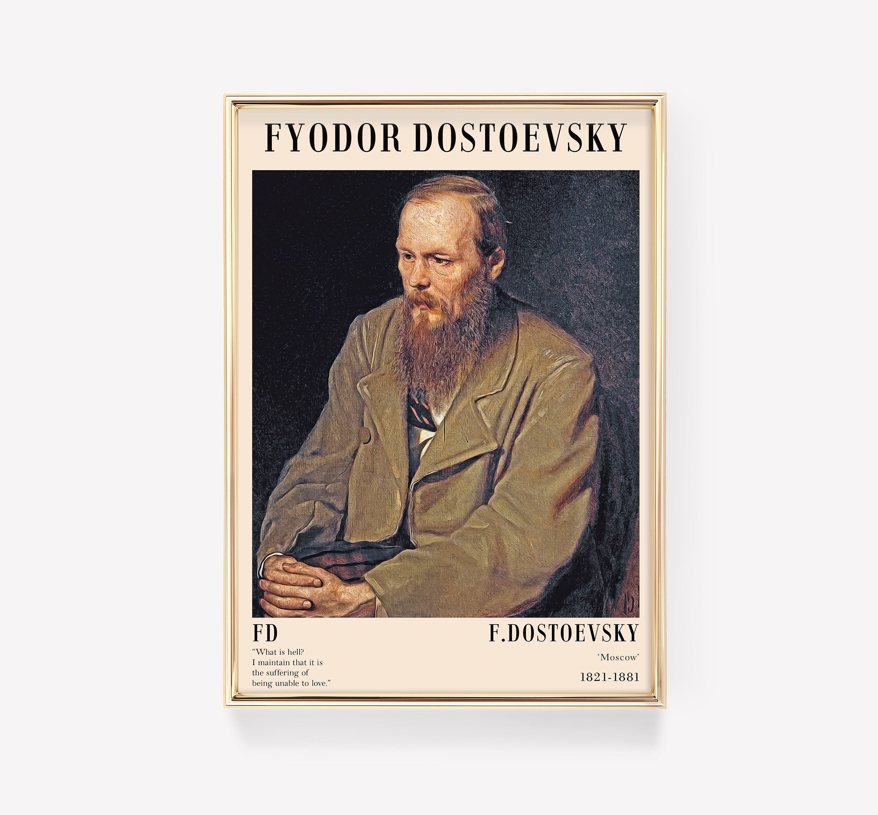 Fyodor Dostoevsky Poster, Vintage Wall Art, Bookworm Gift, Wall Art ...