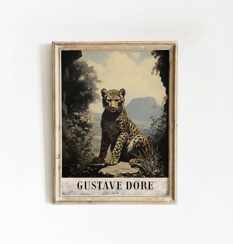 Cheetah Art | Gustave Dore | Gothic Wall Art | Aesthetic Wall Art ...