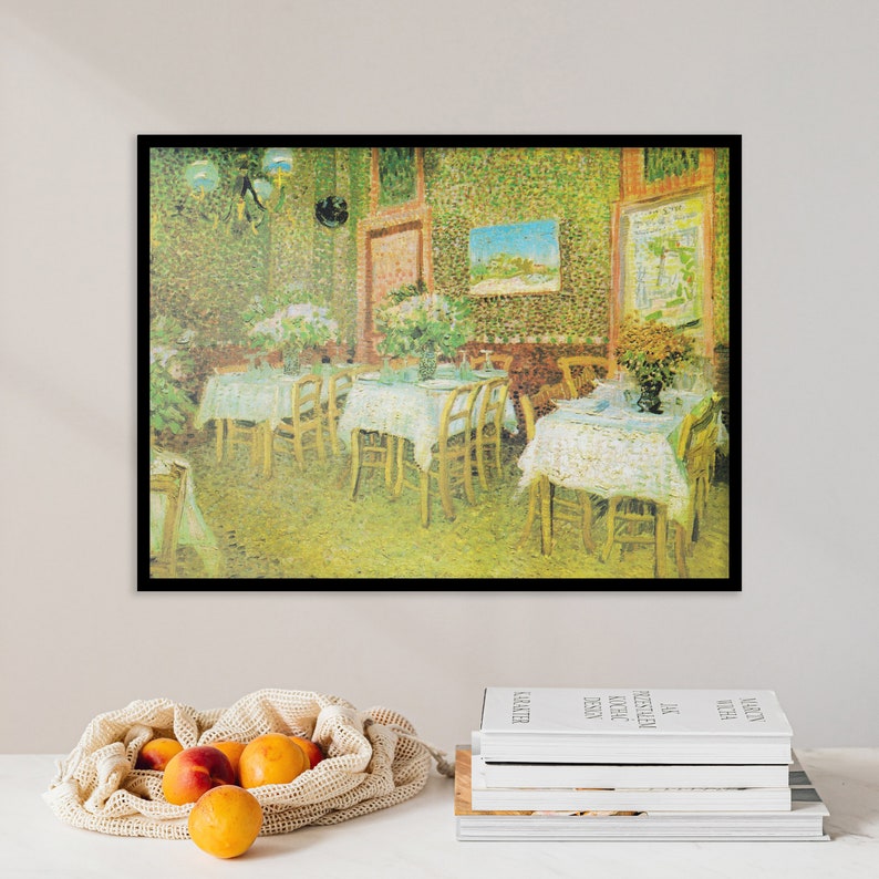 Van Gogh Poster | Interior of Restaurant (1887) | Interior Wall Art ...