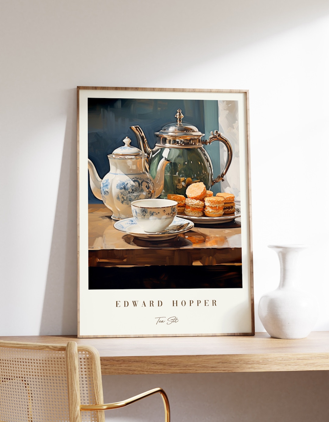 Tea Set Poster | Edward Hopper | Vintage Painting | Modern Wall Art ...