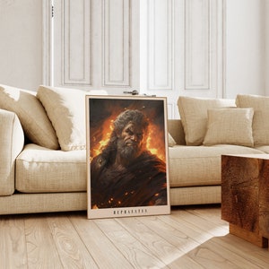 Hephaestus Poster | Mythology Poster | Ancient Greece Art | Mythical ...