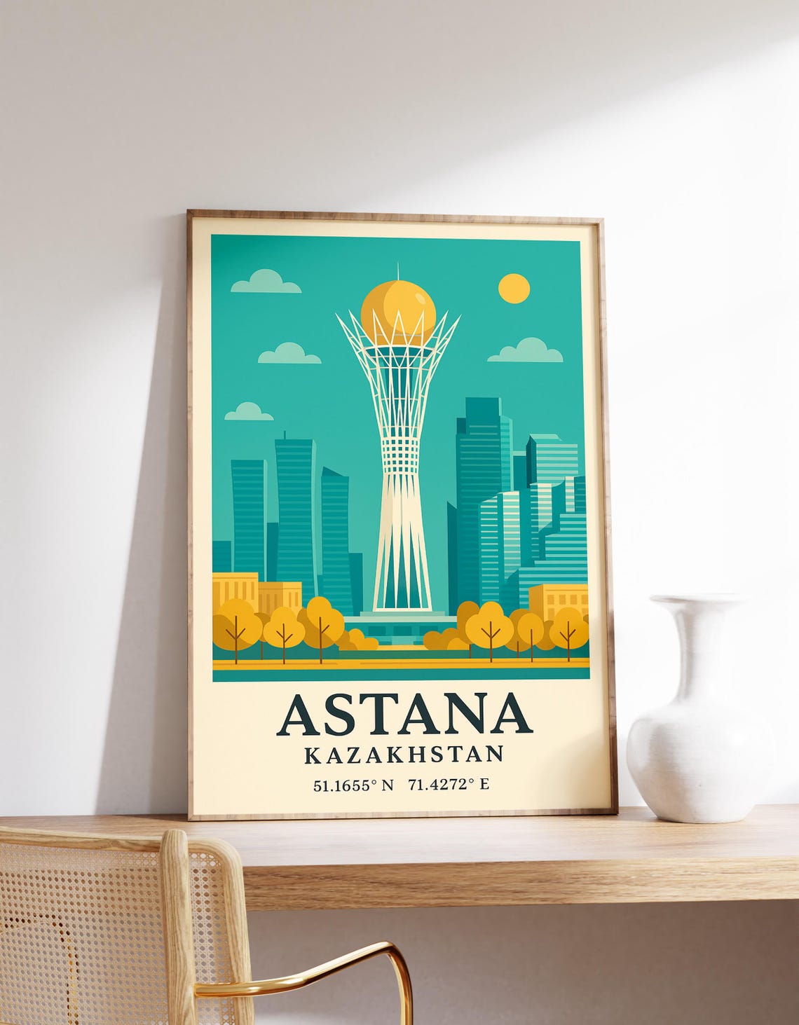 Astana Poster, Kazakhstan Wall Art, Bayterek Tower Print, Modern Astana ...