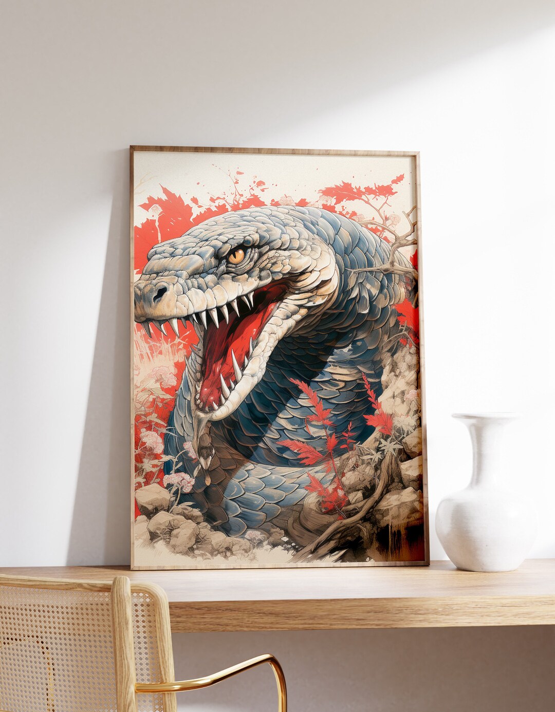 Japanese Cobra Poster | Animal Poster | Cobra Art Print | Animal Wall ...