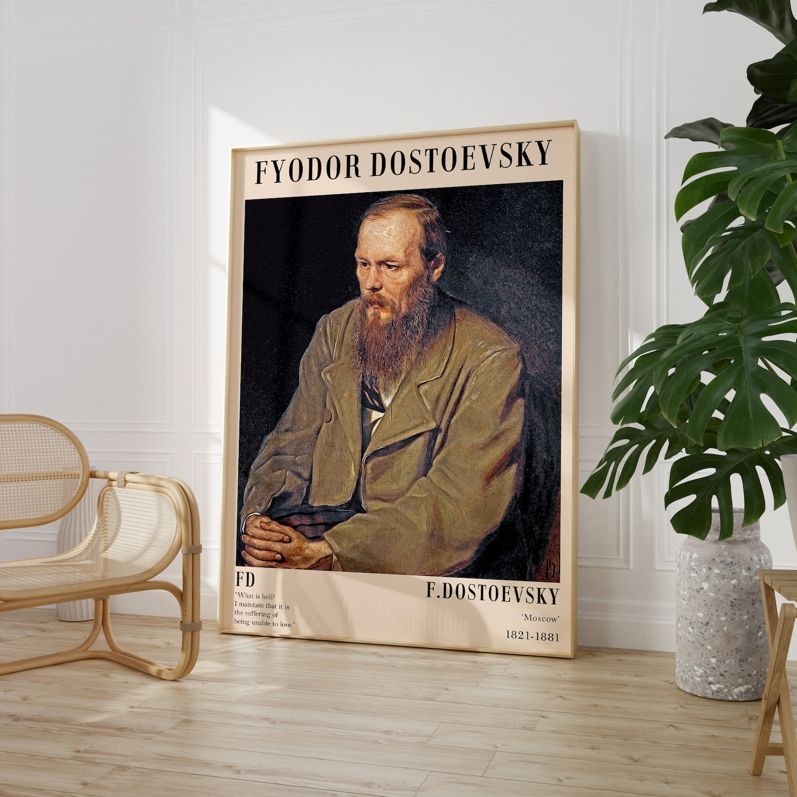 Fyodor Dostoevsky Poster Vintage Wall Art Bookworm Gift - Etsy