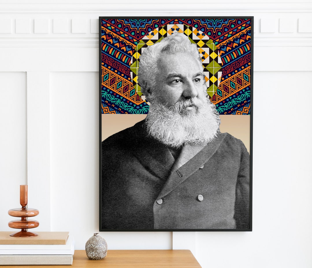 Alexander Graham Bell Original Art Print - Photo Poster Gift Wall ...