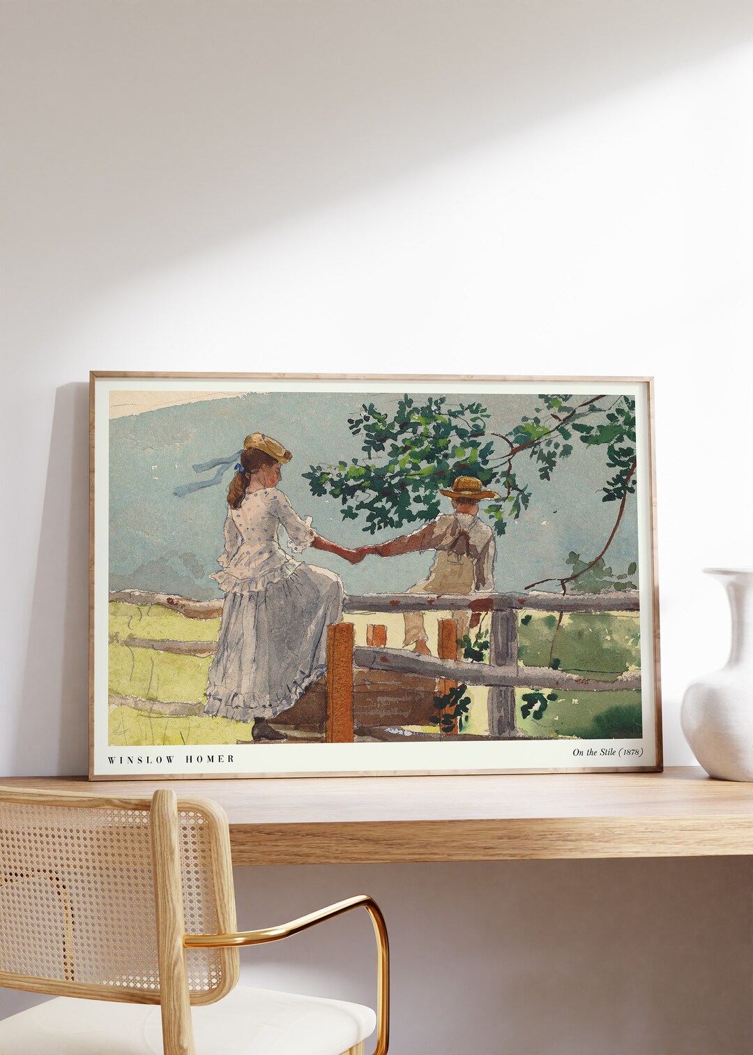 Winslow Homer Art Print | on the Stile (1878) | Exhibition Poster ...