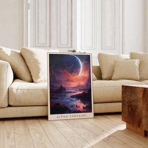Vintage Alpha Centauri Galaxy Poster | Outer Space Art | Astronomy Wall ...