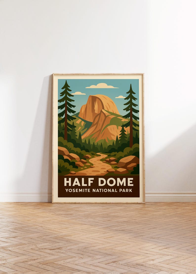 Half Dome Poster, Yosemite Wall Art, California National Park Print ...