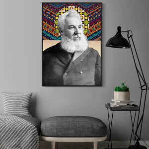 Alexander Graham Bell Original Art Print - Photo Poster Gift Wall ...