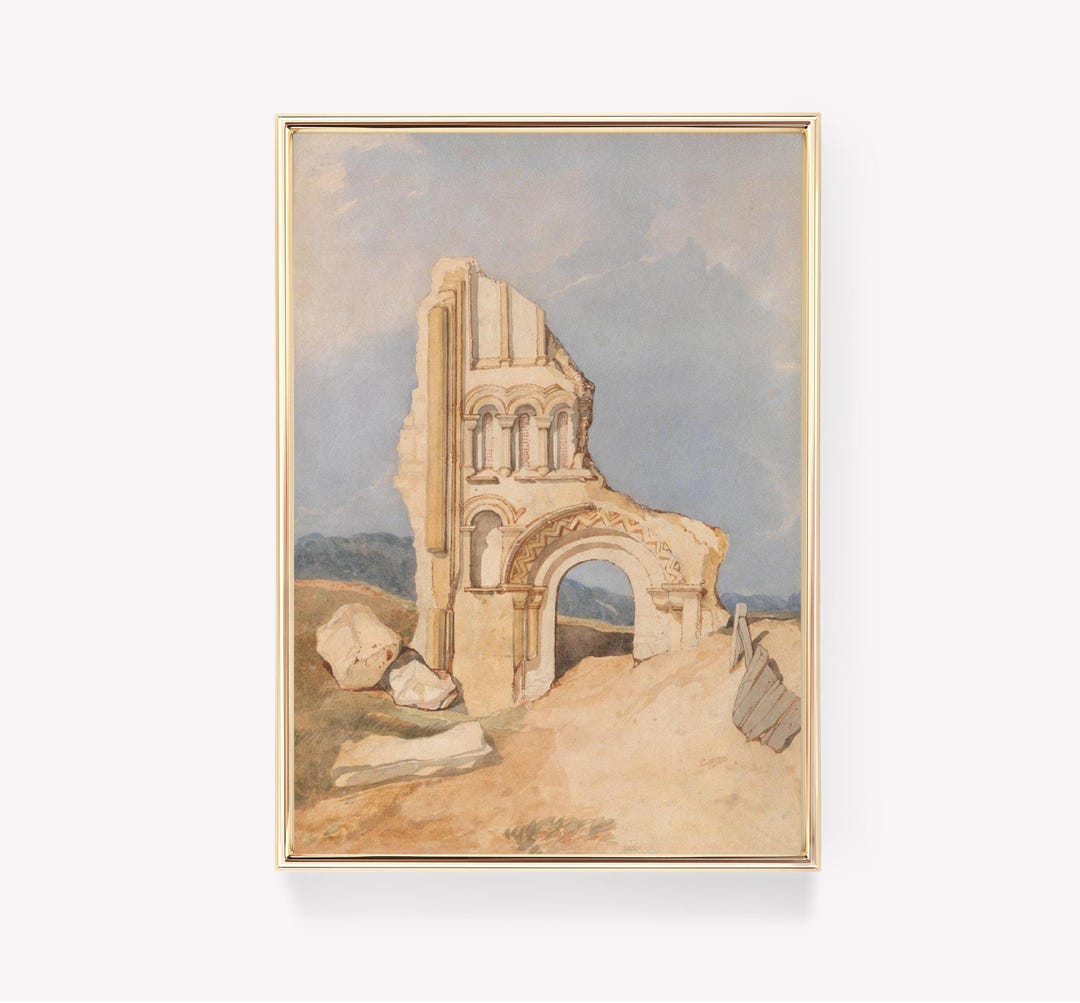 Abbey Ruins | Rome Study | John Ruskin Art | Vintage Painting ...
