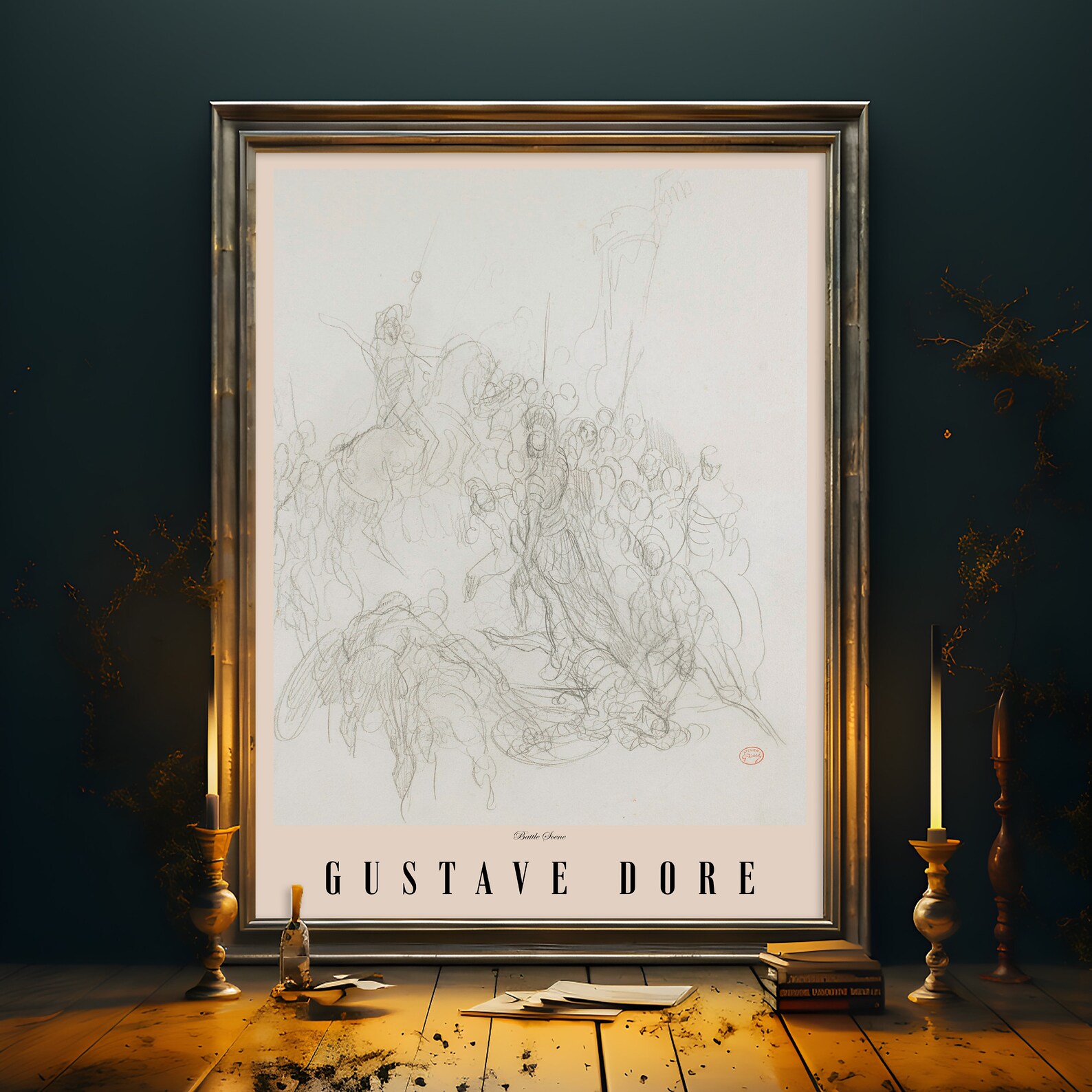 Gustave Dore Prints Battle Scene Gothic Decor Devil Art Memento Mori - Etsy