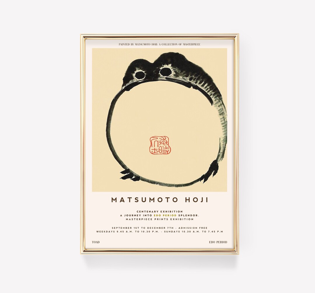 Cute Frog Drawing | Japanese Print | Matsumoto Hoji | Kawaii Aesthetic ...