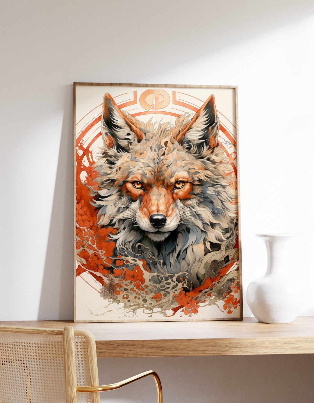 Japanese Jackal Poster | Animal Poster | Jackal Art Print | Animal Wall ...