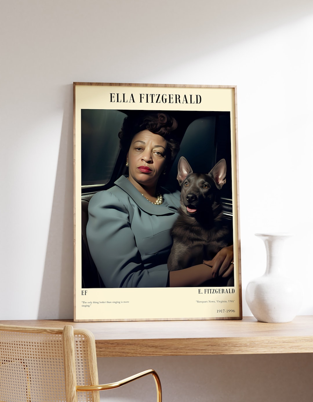 Ella Fitzgerald Poster Musical Print Jazz Poster Jazz Portrait Musical ...