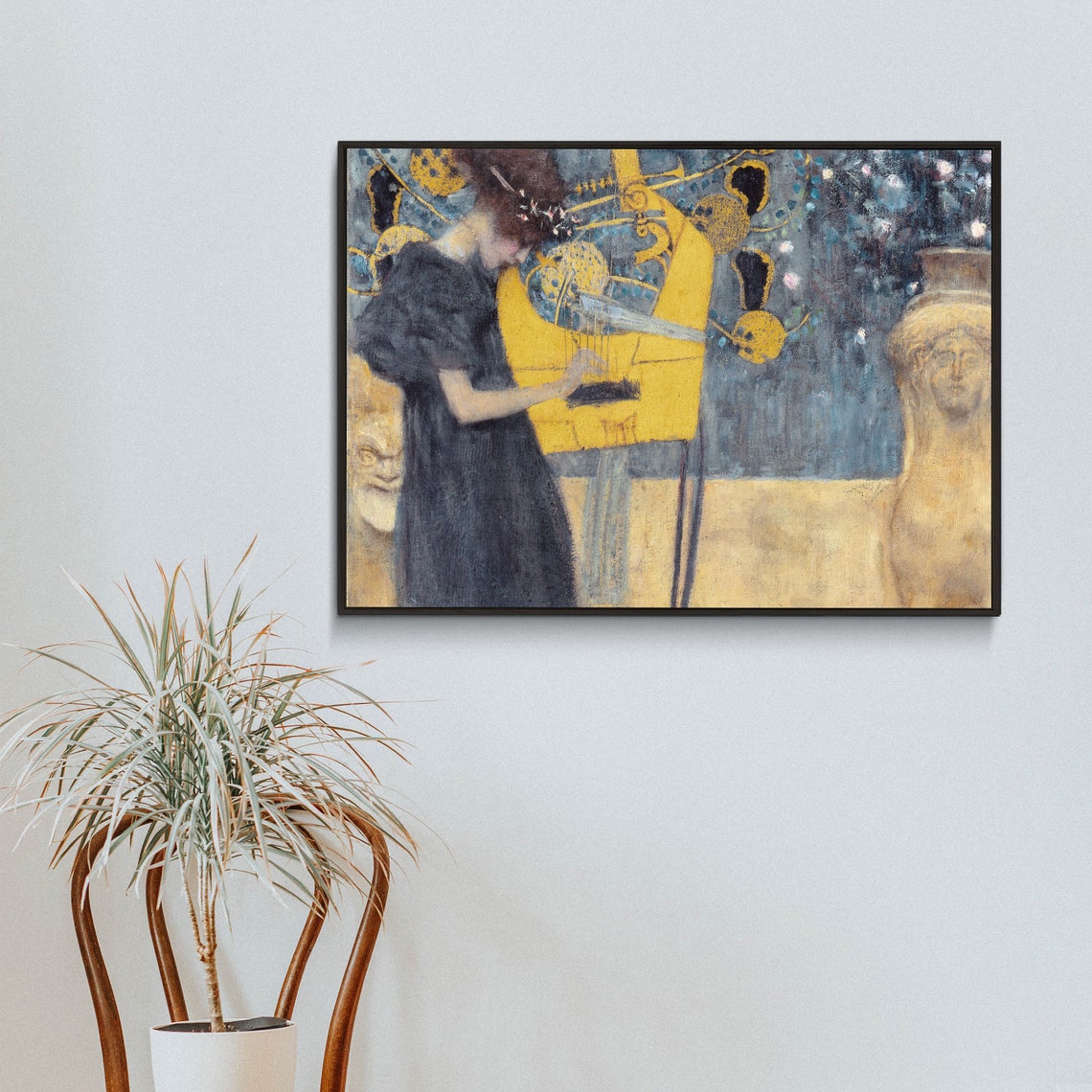 Gustav Klimt - Music I (1895) (horizontal) - Poster Painting Musical ...