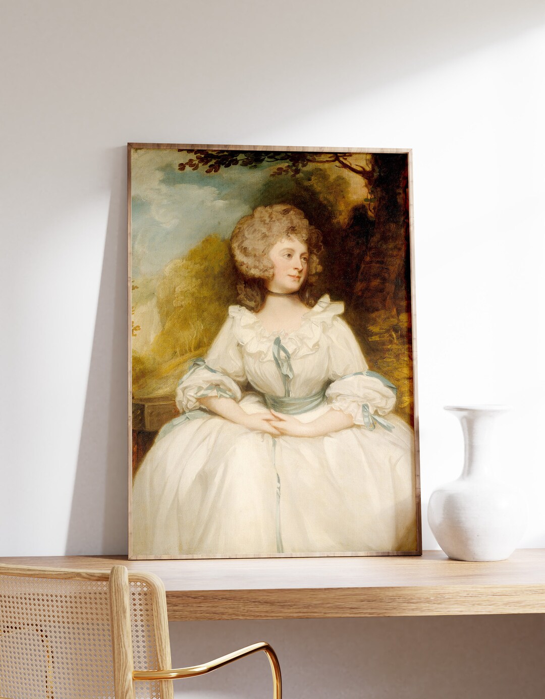 George Romney - Lady Lemon (1780) | Vintage Poster | White Dress Print ...