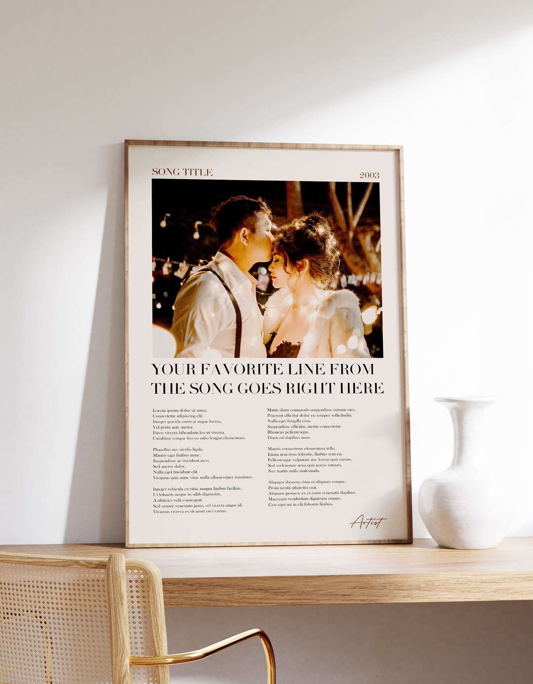 Lyric Poster With Photo Lyric Wall Art Album Poster Custom Song Lyric ...