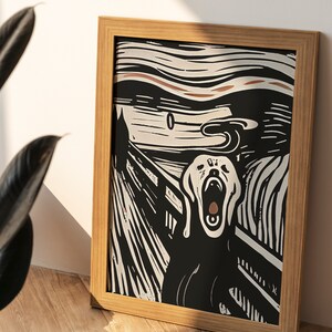 The Scream Dog Print | Dog Portrait Poster | Edvard Munch Oil Painting ...
