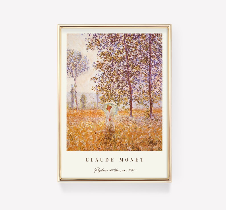 Claude Monet Art Print | Poplars in the Sun | Monet Wall Art | Monet ...