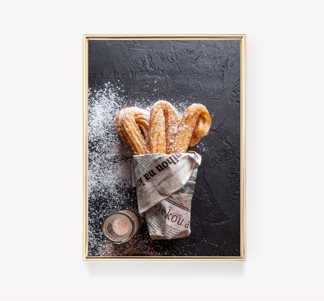 Churros Print | Vintage Painting | Sweet Treat Art | Newspaper Design ...