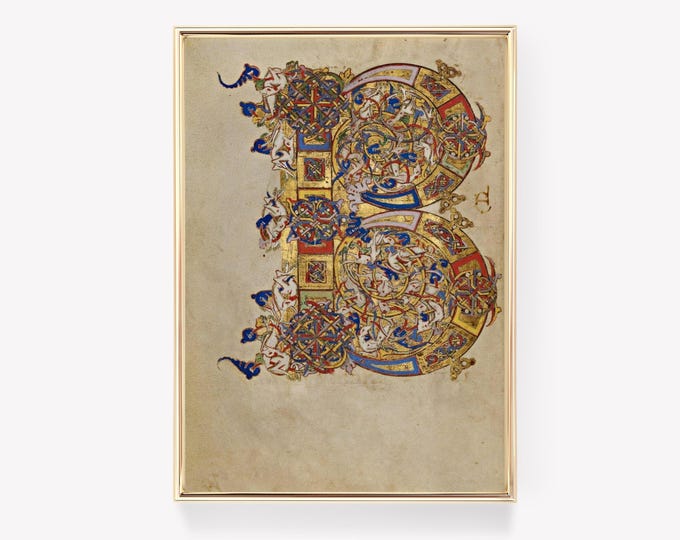 Illuminated Manuscript | Letter R Initial With Classic Flourish ...