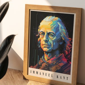 Immanuel Kant Poster | Philosopher Print | Bookworm Gift | Home Decor ...