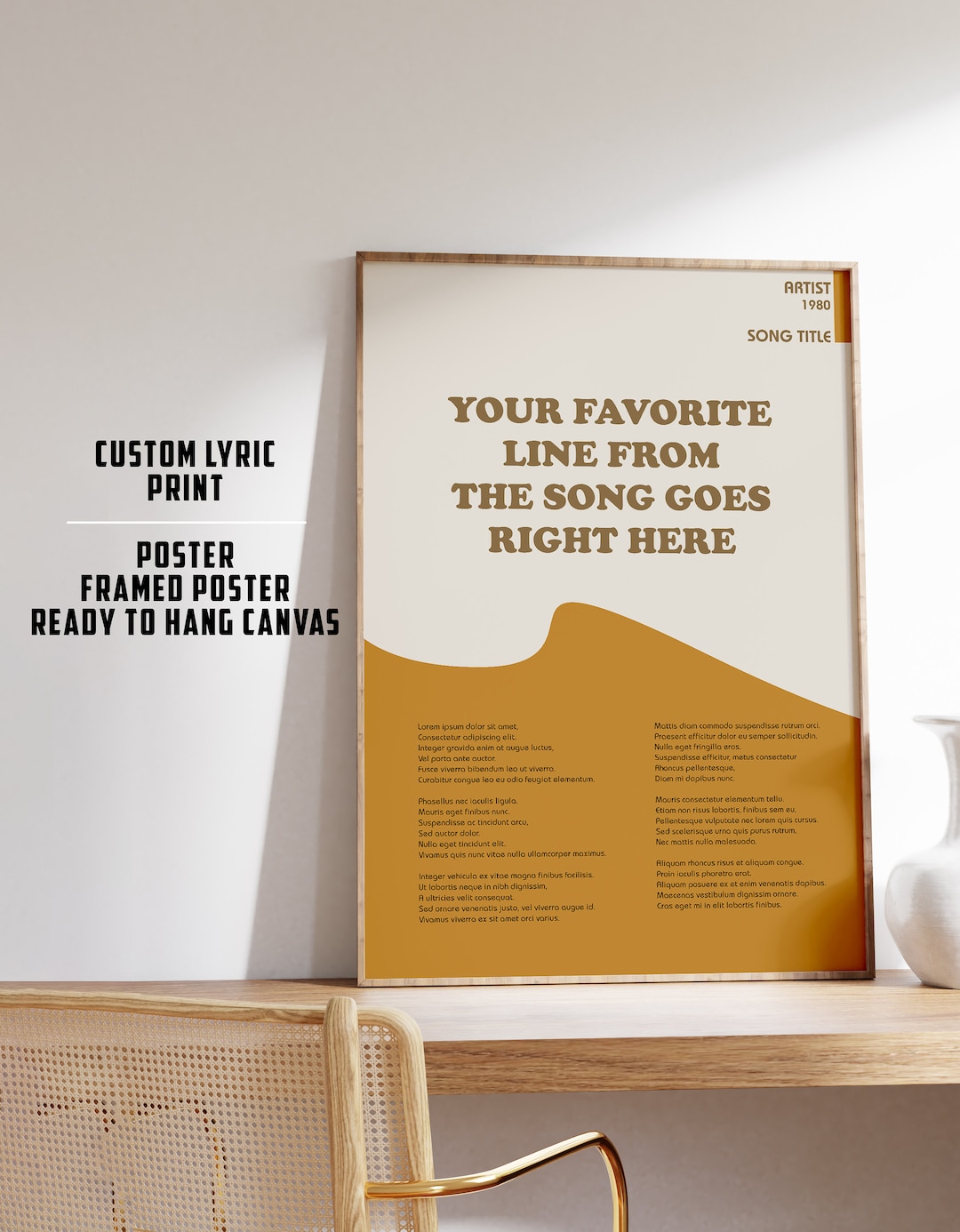 Lyric Poster Lyric Wall Art Song Print Custom Music Poster Personalised ...