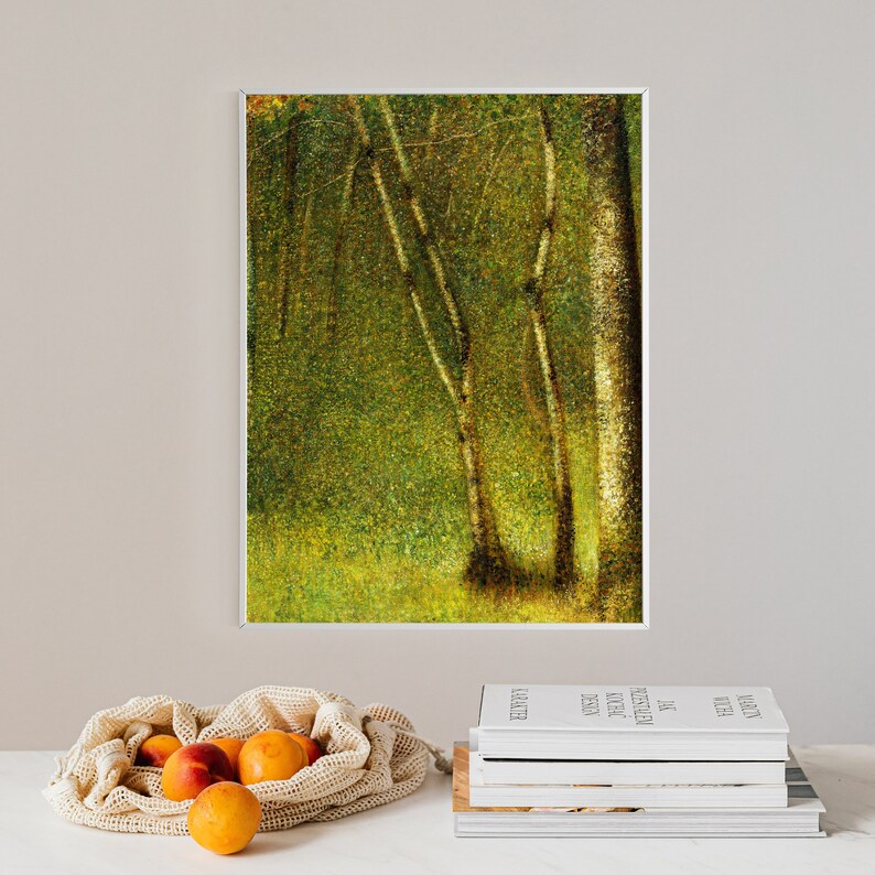 Georges Seurat - the Forest at Pontaubert (1881) - Classic Painting ...